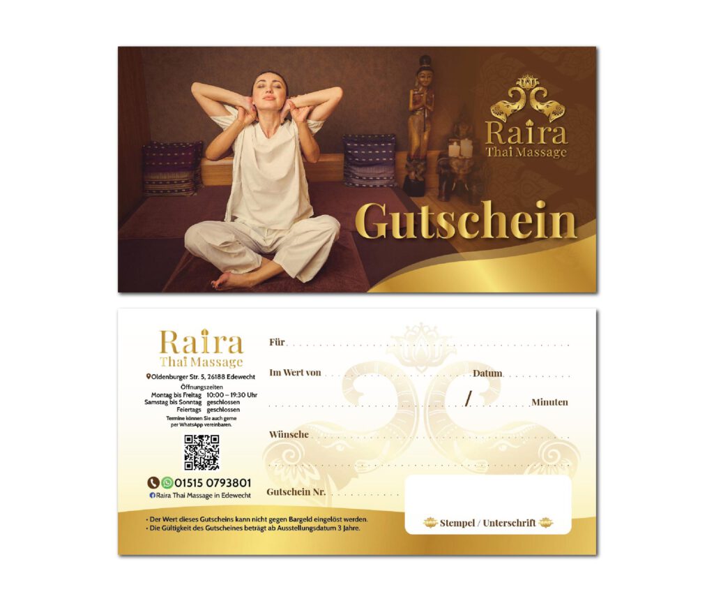 Raira Thaimassage - Gutschein zum verschenken!